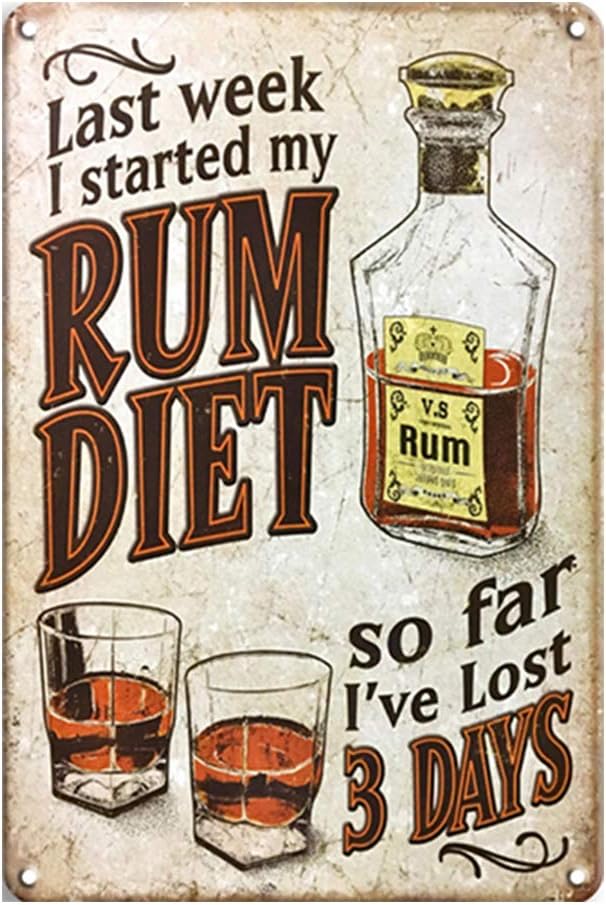 Amazon.com: DECORIN Rum Drinks Vintage Bar Alcohol Sign Rum Liquor ...