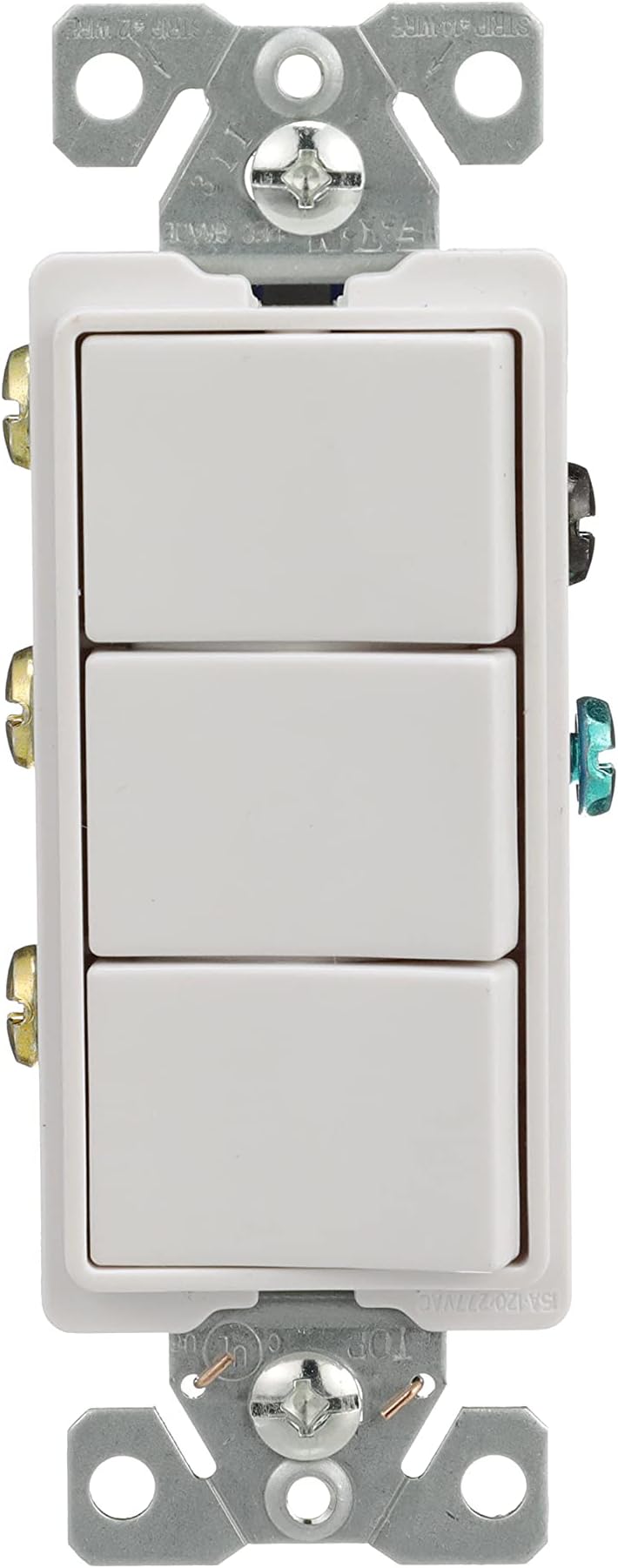 Eaton 7729W-SP 15-Amp 120-Volt Decorator Heavy Duty Grade Three Single ...