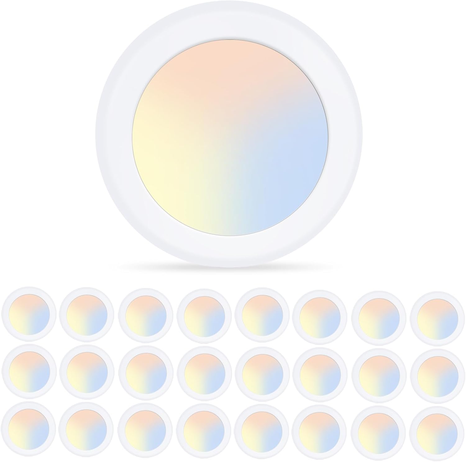 ECOELER 24 Pack 6inch 3CCT LED Disc Light, 16.5W 1100LM, 3000K/4000K ...