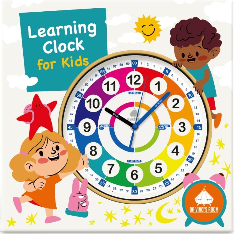 Amazon.com: OSTAR Telling Time Teaching Wall Clock, Analog Silent ...