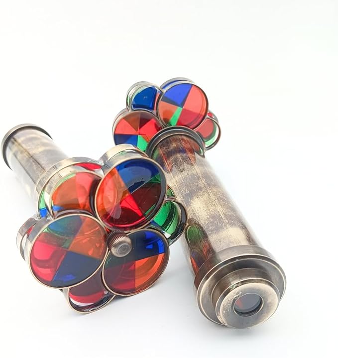 Amazon.com: DAYOL'X Handcrafted Etched Floral Brass Kaleidoscope ...