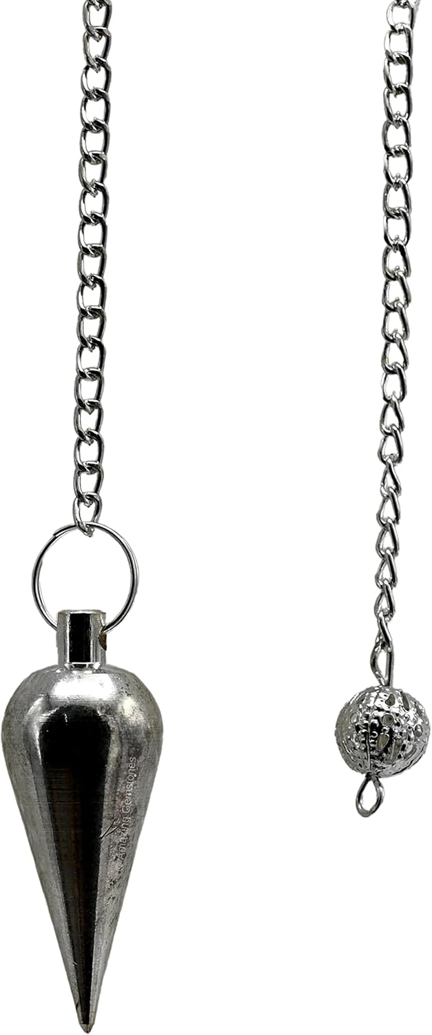 Amazon.com: Healing Metal Pendulums for Divination, Silver Cone Steel ...