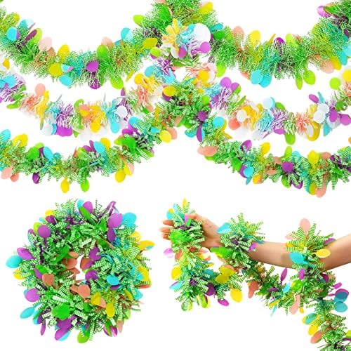 Amazon.com: Jutom 8 Rolls/ 52 Feet Easter Tinsel Garland with Colorful ...