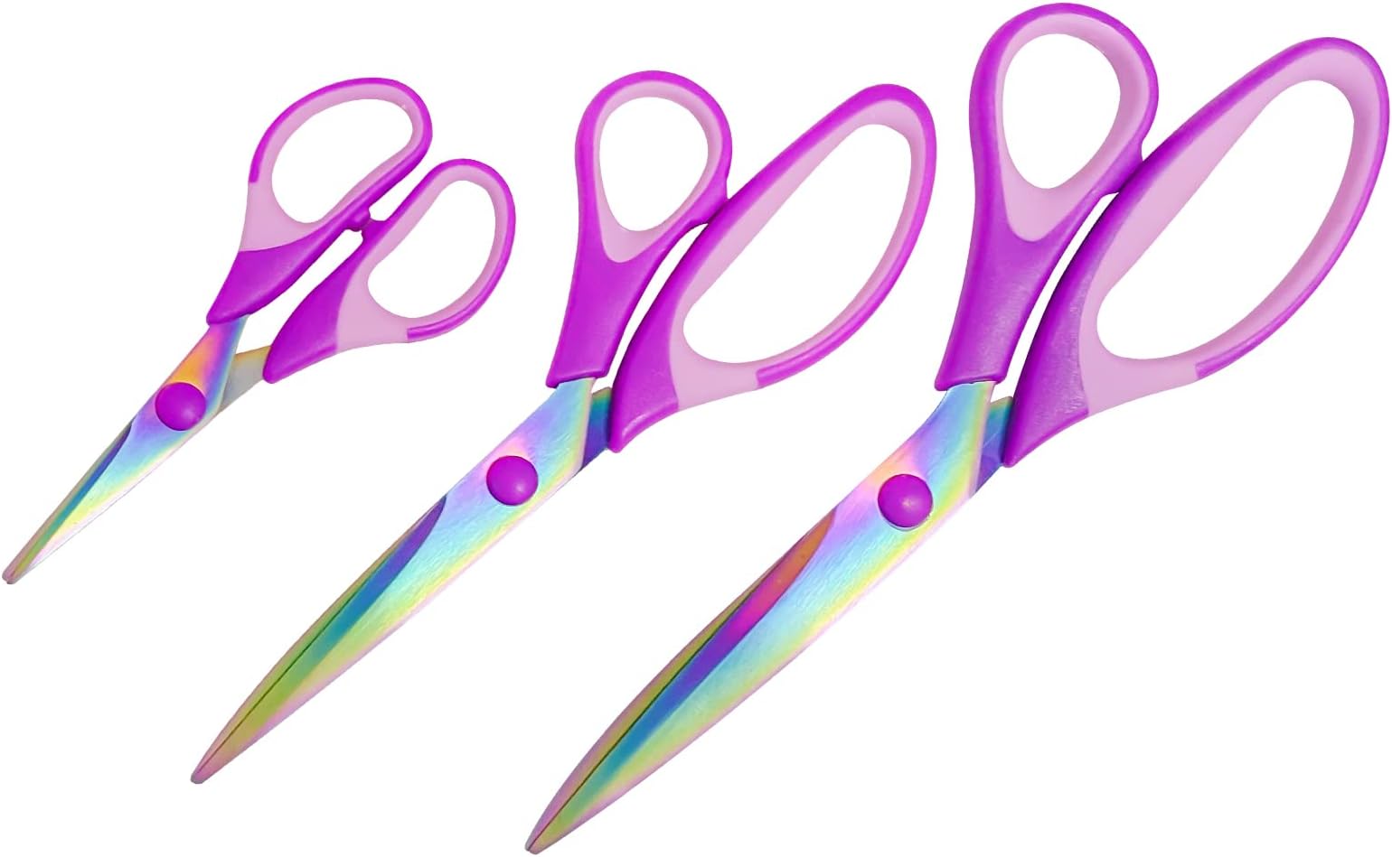 Rapesco 1575 Soft Grip Handle Scissors, Black/Hot Pink, Set of 4 ...