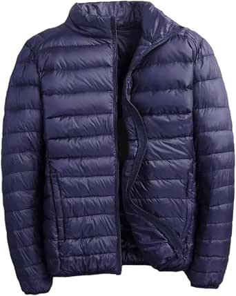 Jegsnoe Men's Winter Jacket Ultra Light Thin Down Jackets Casual ...