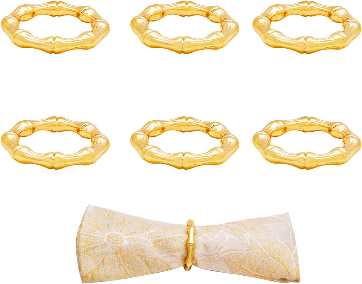 keland 6PX Gold Napkin Rings for Home Wedding or Holiday Parties (Ring ...