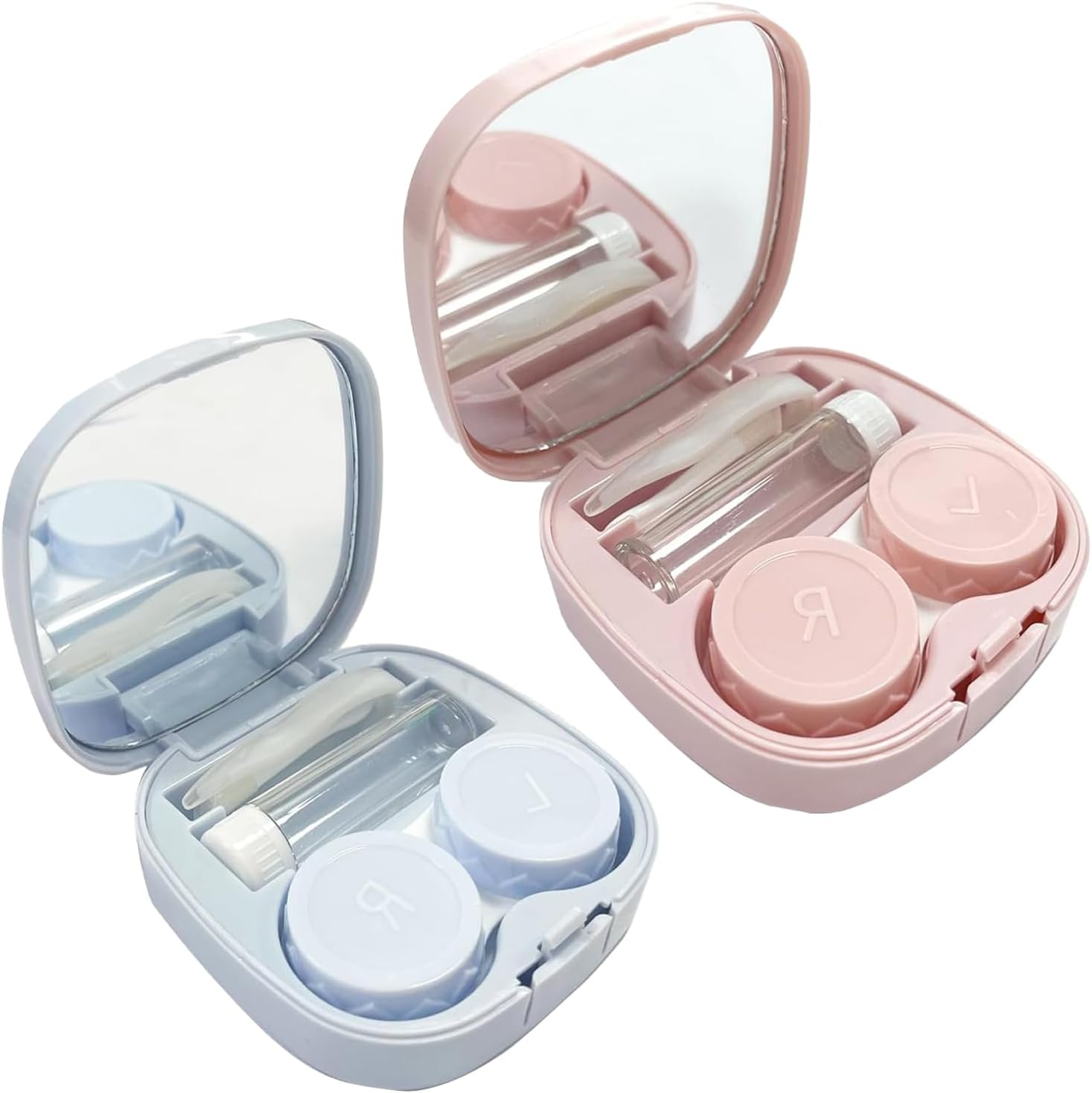 2 PCS Travel Contact Lens Case with Mirror, Portable and Leakproof ...