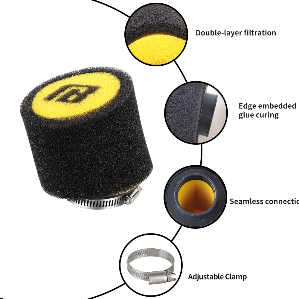 Snapklik.com : NIBBI 49mm Foam Air Filter Replacement For YAMAHA ...