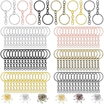 Amazon.com: Hotop 360 Pcs Keychain Bulk Key Chain Making Kit Including ...
