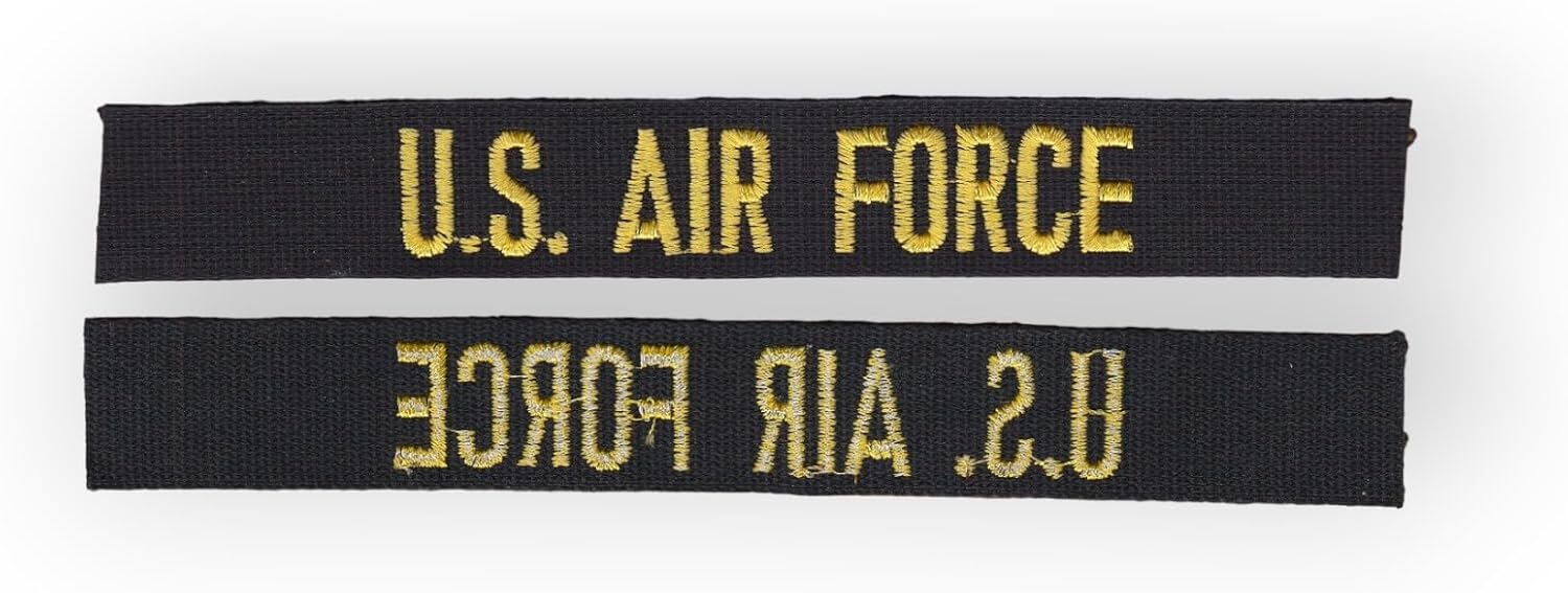 Amazon.com: USAF US AIR Force Yellow, Black Fully Embroidered Name Tape ...