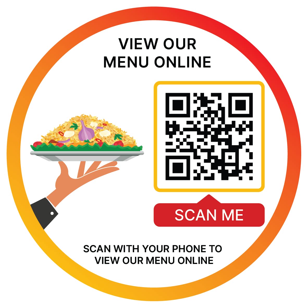 SCAN ME | Veg Restaurant Menu QR Code Stickers | Ready to Be Activated ...