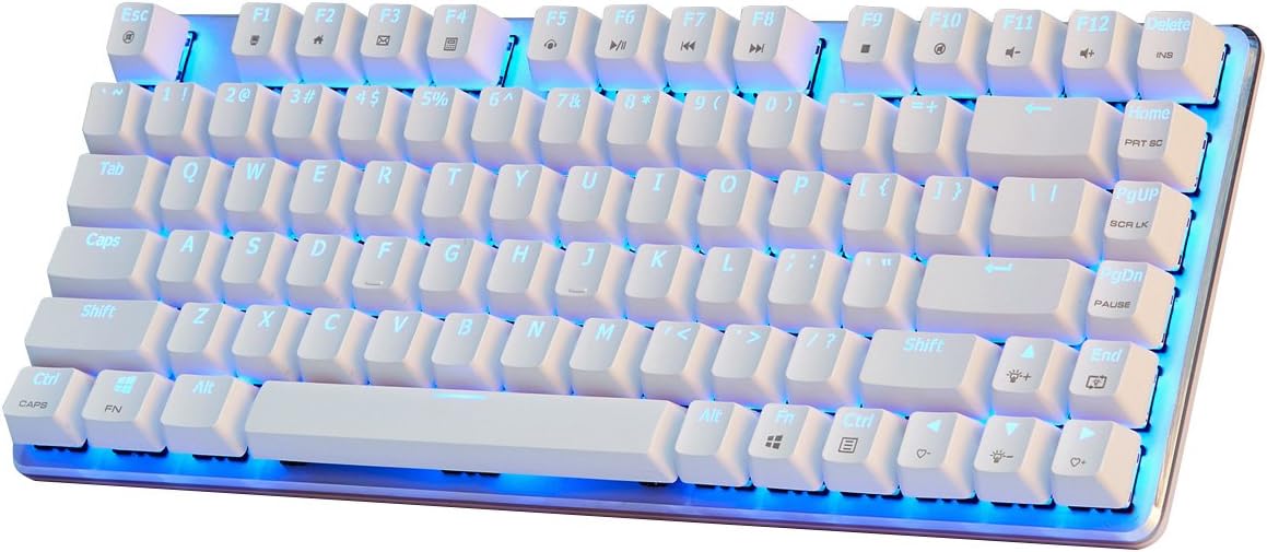 Amazon.com: Qisan Mechanical Gaming Keyboard Blue Backlight Brown ...