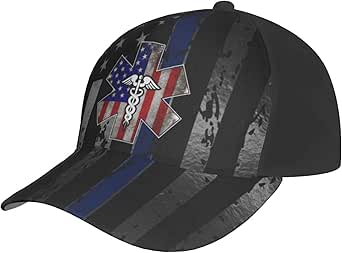 EMS Star of Life EMT Paramedic Medic American Flag Baseball Cap ...