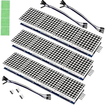 ALMOCN 3PCS MAX7219 Dot Matrix Module 32x8 4 in 1 LED Display Modules ...