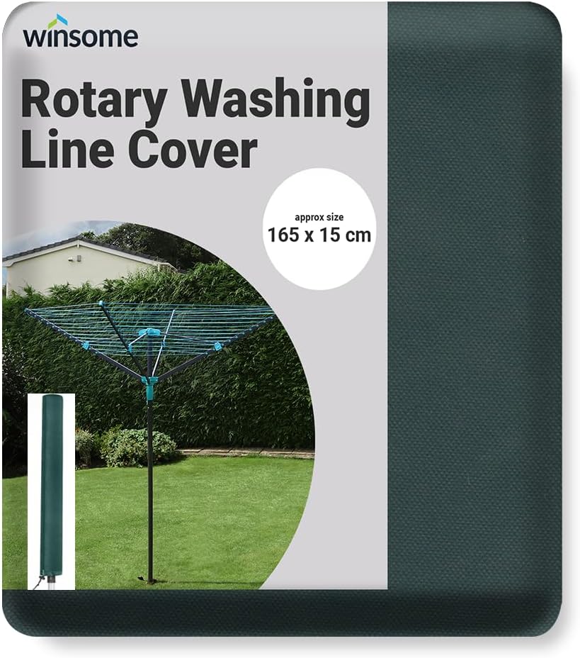 WINSOME Rotary Washing Line Cover Waterproof Polyester Fabric with Zip ...