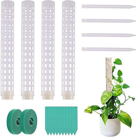 Soekodu Monstera Rankhilfe, 4er Pack Moosstäbe 10 Zoll Kunststoff ...