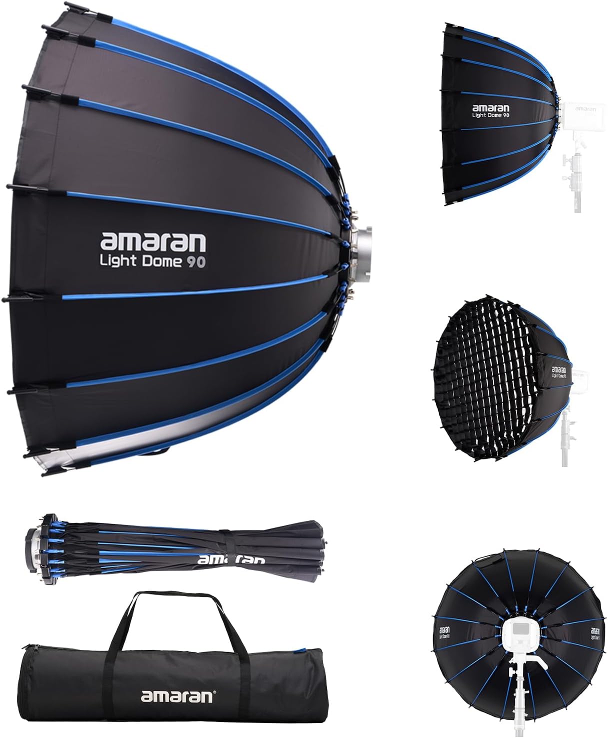 Amazon.com : Amaran Light Dome 90, 3ft(90cm) Large Circular Bowens Mount Softbox w/Quick-Release ...