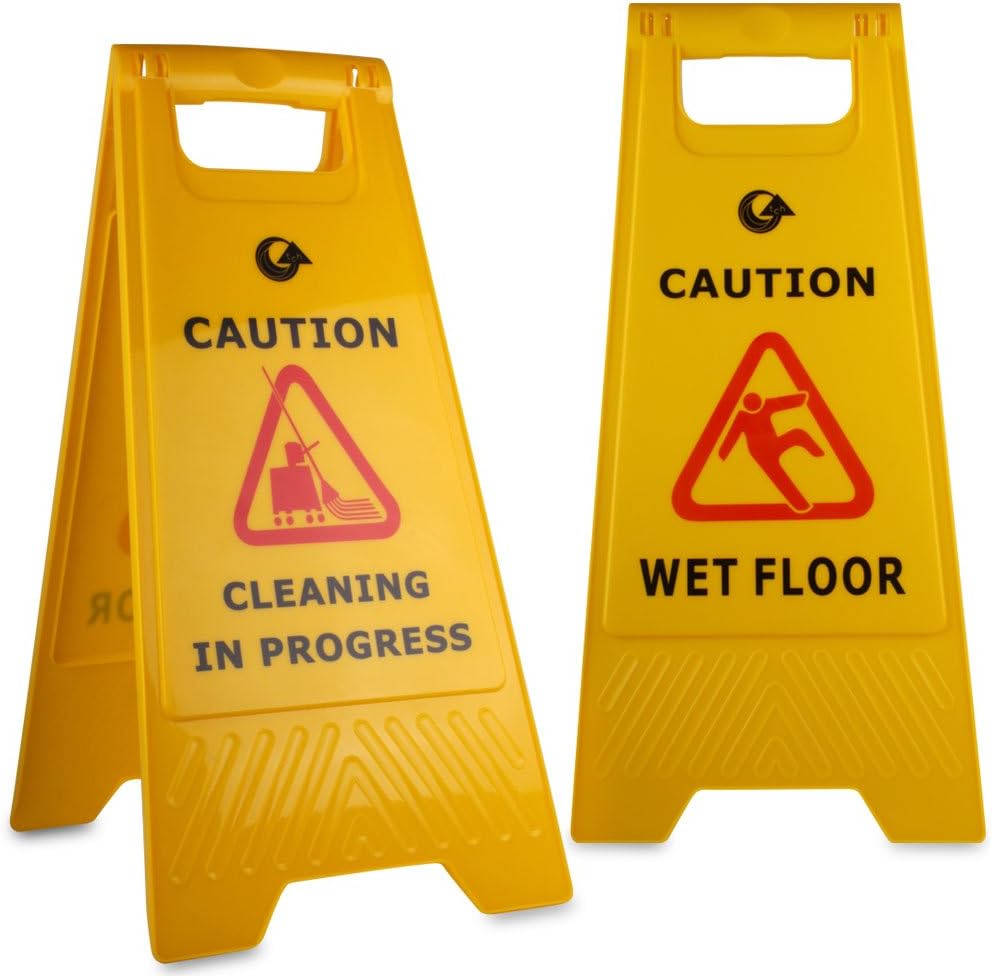 CAUTION WET FLOOR / CAUTION CLEANING IN PROGRESS / a-frame sign ...