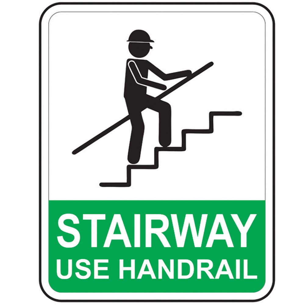 JEEPL- STAIRWAY USE HANDRAIL SIGNAGE| SAFETY SIGNAGE|HOLD HAND RAIL ...
