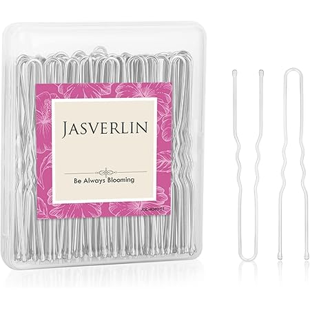 Amazon.com : JASVERLIN U Shaped Hair Pin Silver, Bun Pins for Women ...
