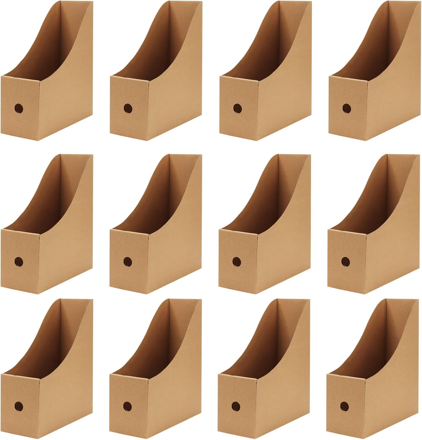 JOIKIT 12-Piece Kraft Magazine Files, 26 x 9 x 27cm Cardboard Magazine ...