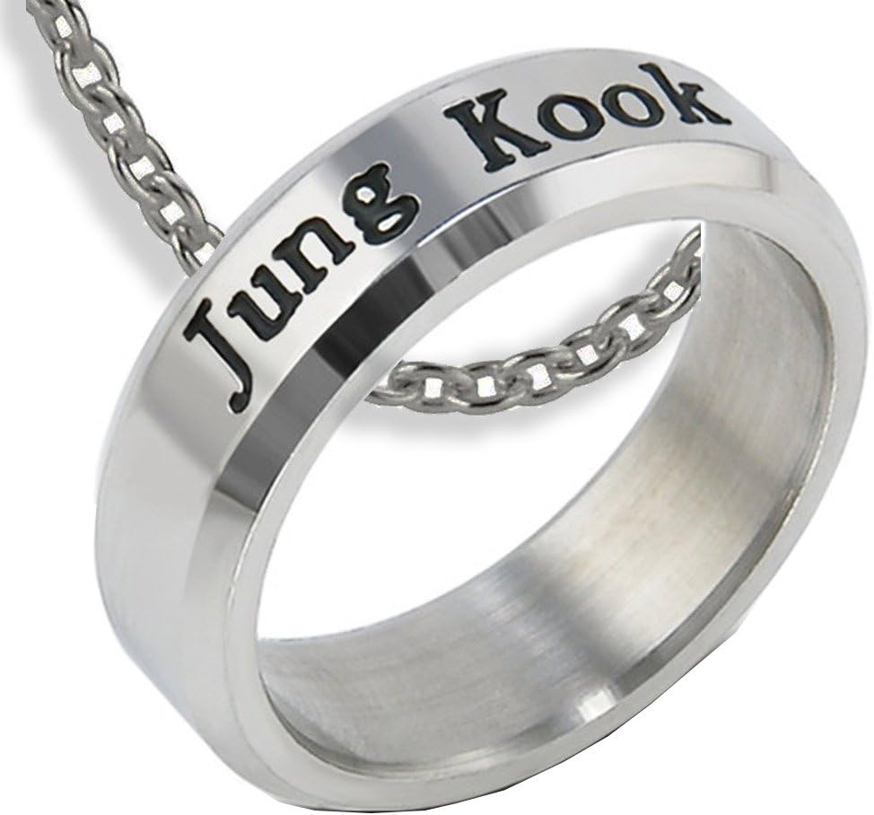 NationInFashion Ring for BTS Fans Jung Kook Titanium Steel Ring Crystal ...