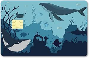 Amazon.com: CREATCABIN Ocean Card Stickers Whale Credit Card Skin ...