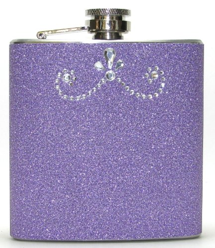 Amazon.com | Lavender Rhinestone Glitter Sparkly 6 oz Stainless Steel ...