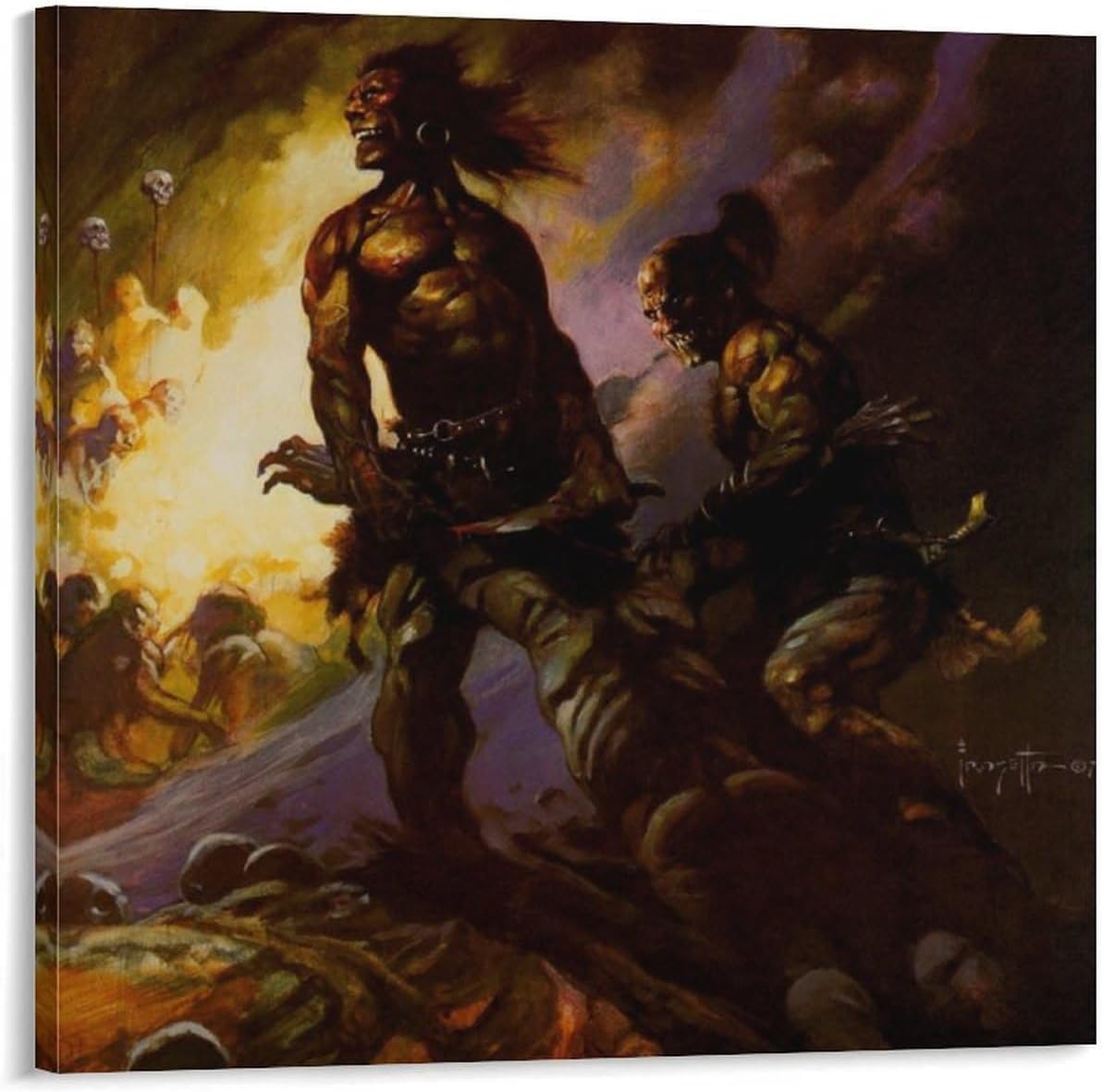 Amazon.com: Frank Frazetta Art Print Poster Flesh Eaters Wall Art ...