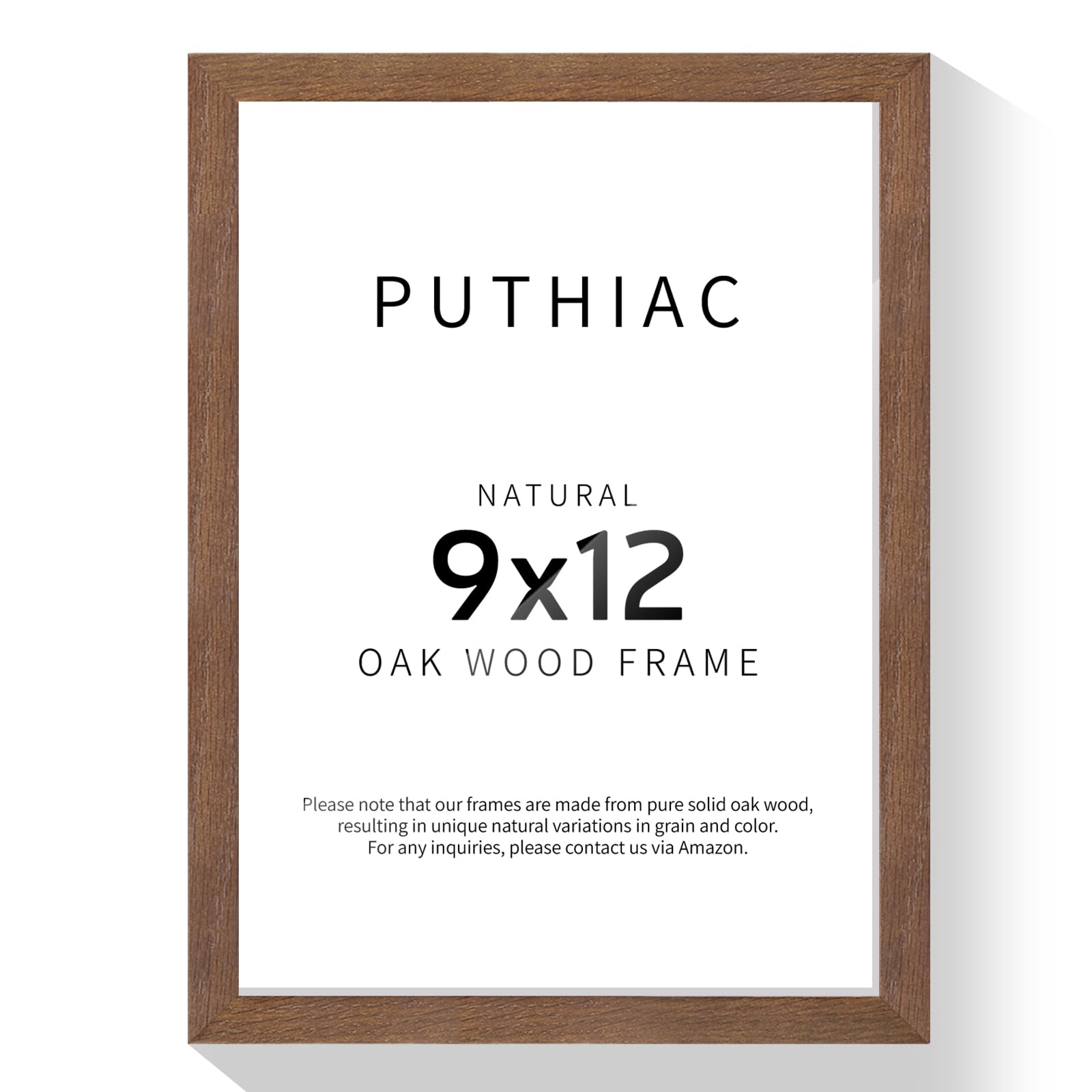 Amazon.com - puthiac 9x12 Oak Wood Picture Frams - Minimalist 9x12 Oak ...