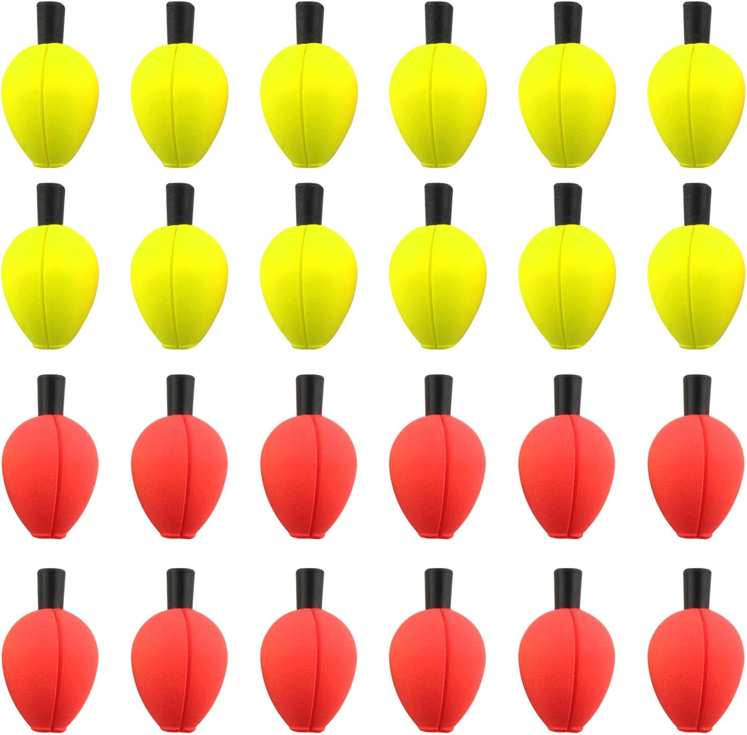 Amazon.com : WHYHKJ 24PCS (Red x 12PCS+Yellow x 12PCS) Fishing Floating ...