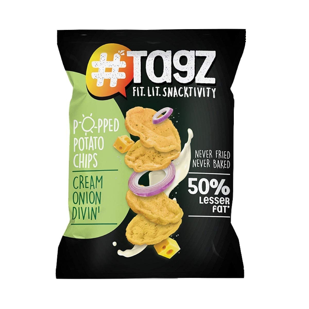 TagZ Popped Potato Chips - Cream Onion Divin Pouch, 44 g : Amazon.in ...