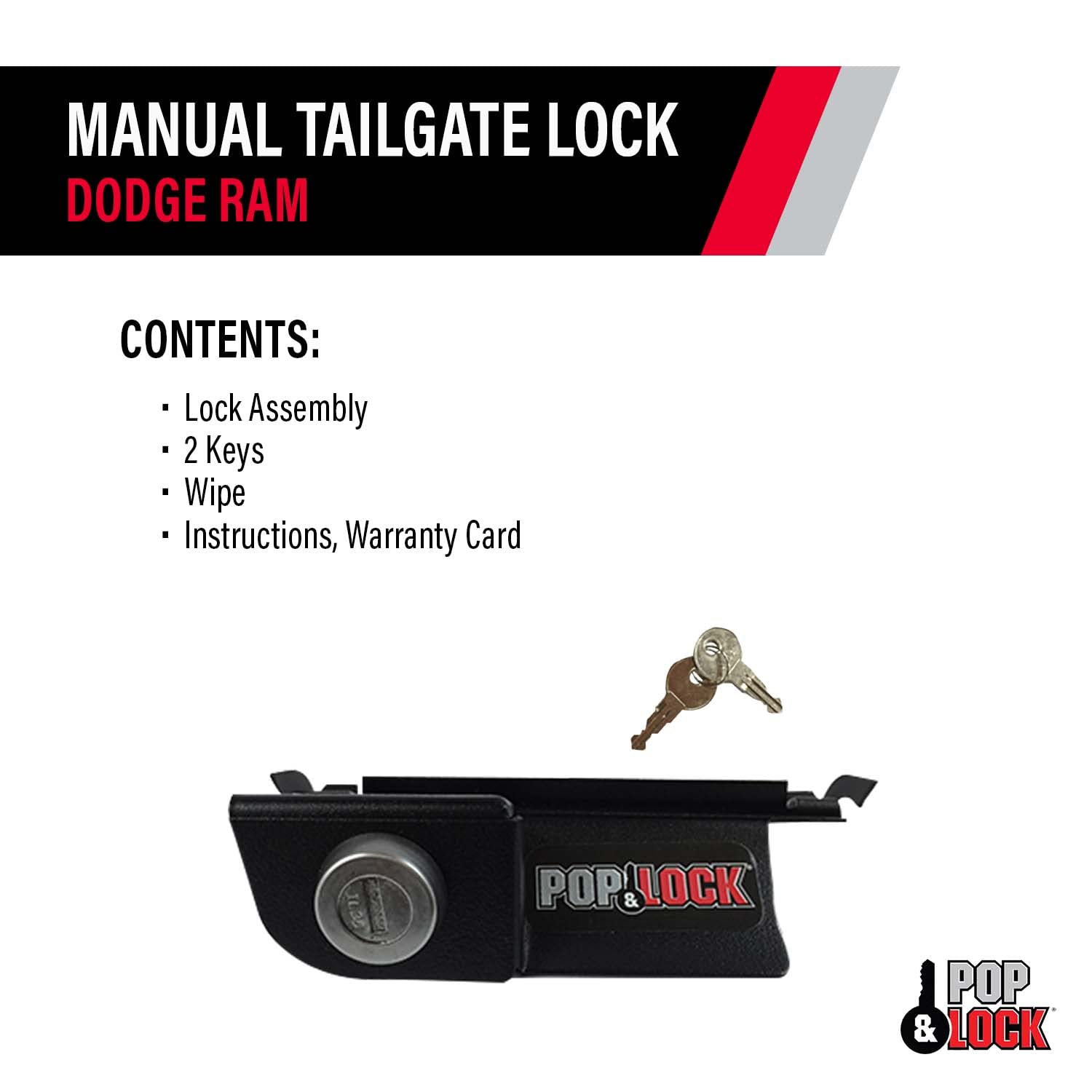 Snapklik.com : Pop & Lock Manual Tailgate Lock For Dodge Ram 1500, 2500 ...