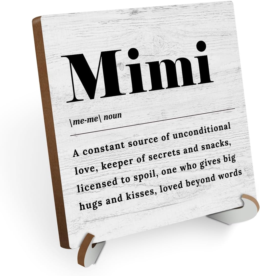 Amazon.com: Mimi Definition Wood Sign Desk Decor Funny Grandma Gifts ...