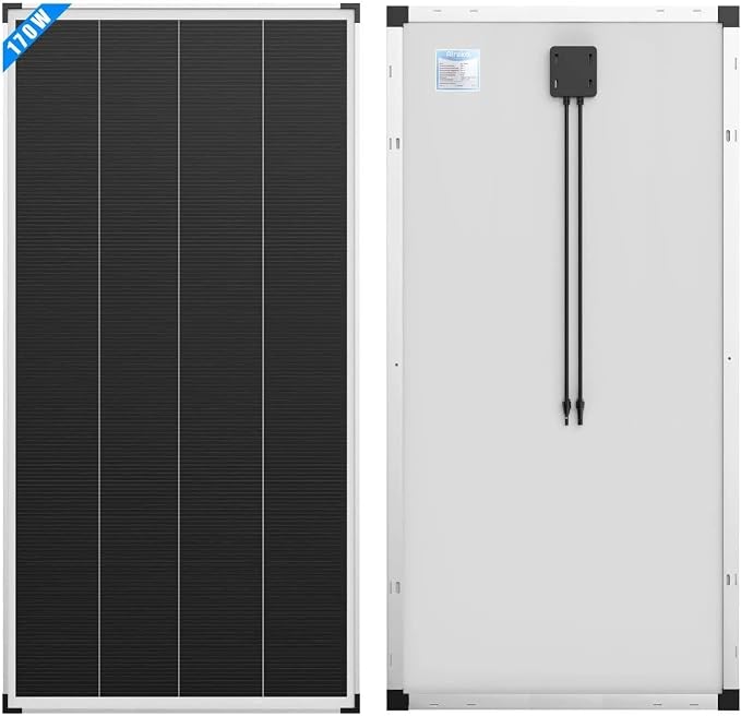 Amazon.com : Alrska 170 Watt Solar Panel, 12 Volt Shingle-Tech Cell ...