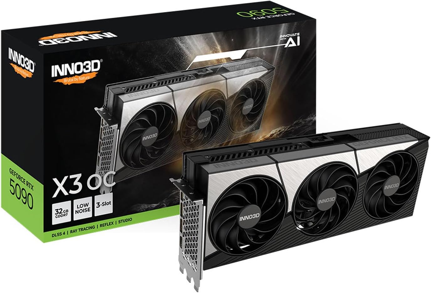 Amazon.com: Inno3D GeForce RTX 5090 X3 OC - 32GB GDDR7,HDMI,3X DP : 電子