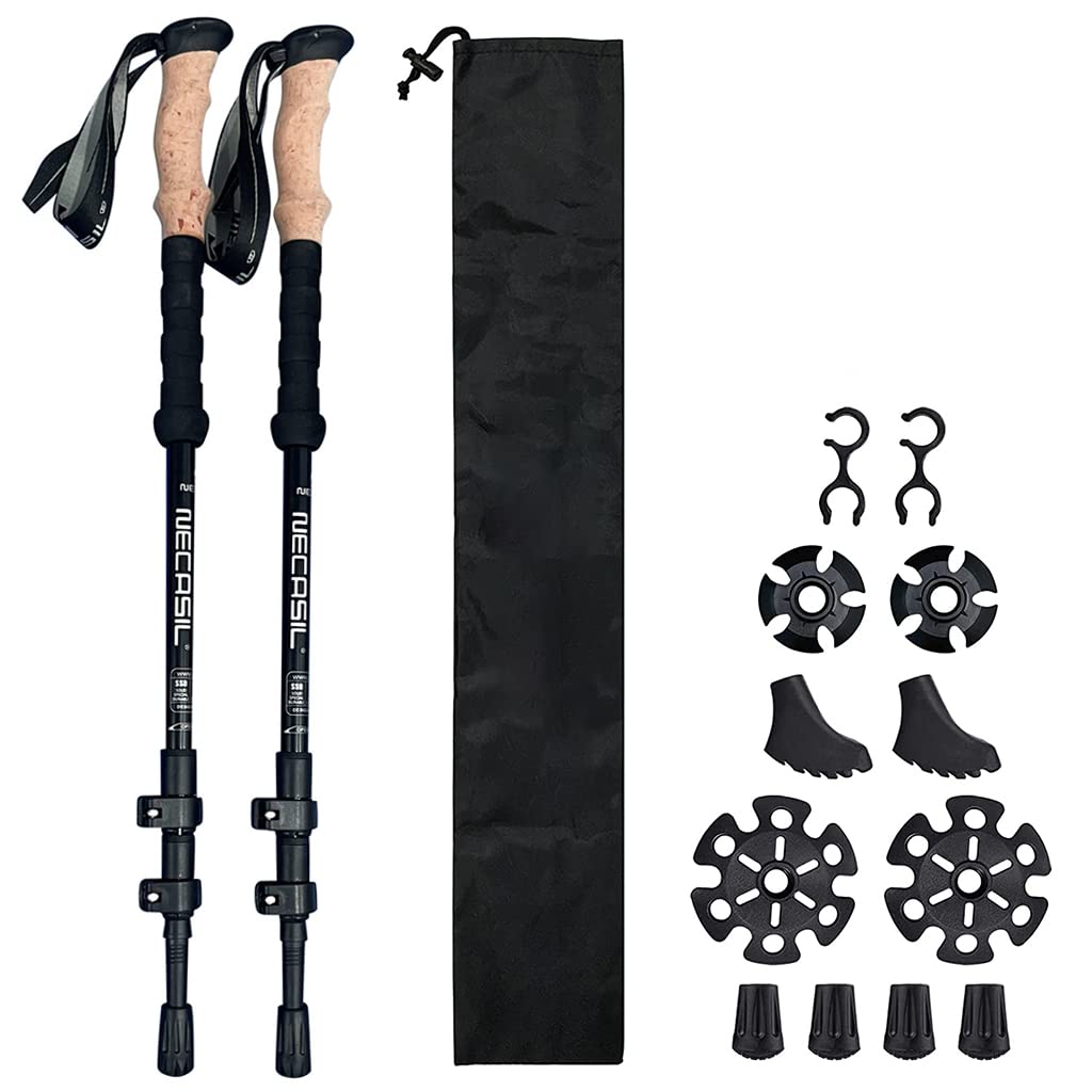 Optifit® 53'' Trekking Pole Retractable Heavy Duty Aluminum Travel ...