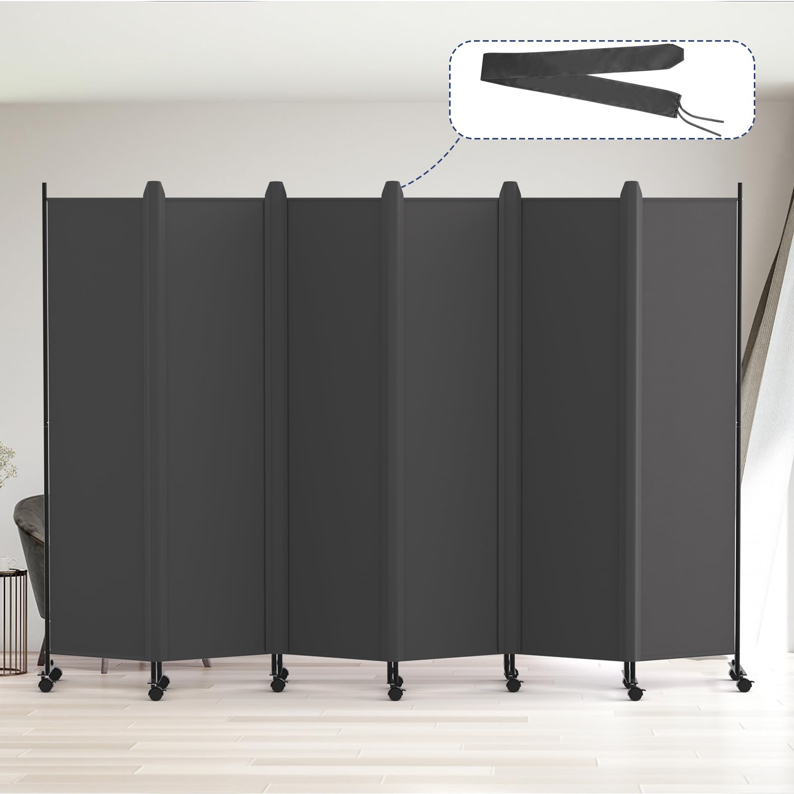 Amazon.com - Kokorona 6 Panel Room Divider, 6FT Tall Rolling Privacy ...