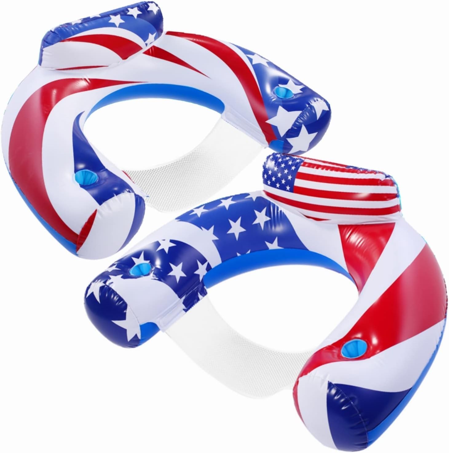 Amazon.com: 2 Pack Pool Float Chair Adult Size, Inflatable Floating ...