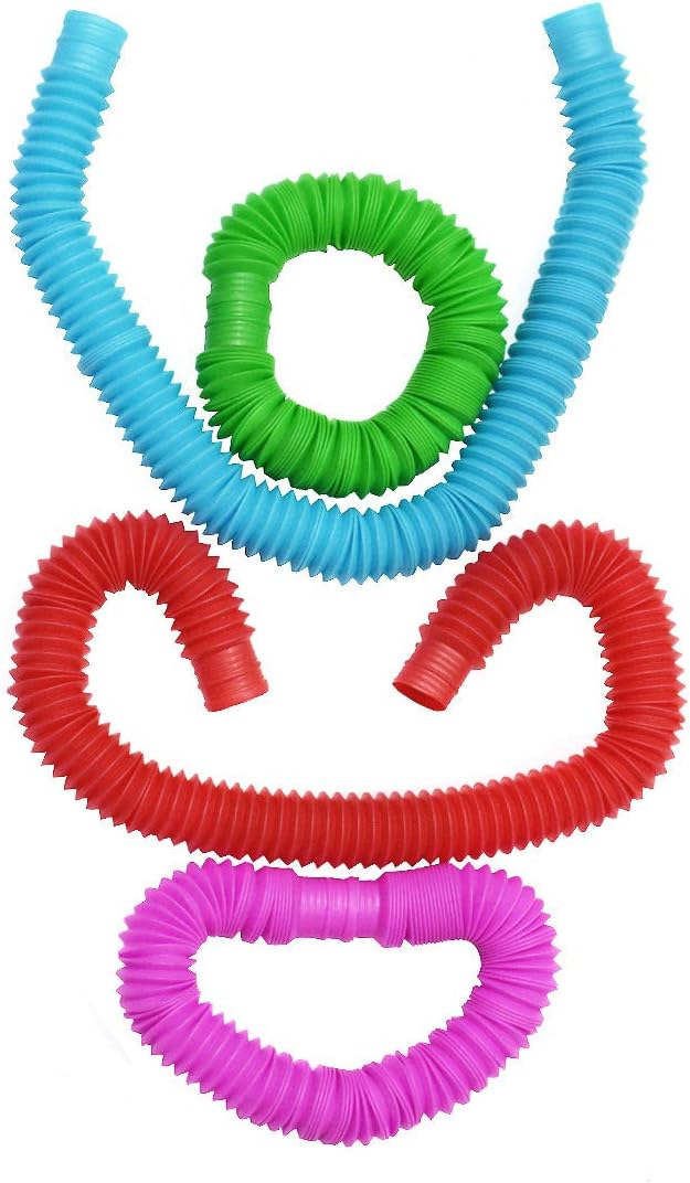 Pop Multi-Color Tubes (Toobs) Sensory Toy – 4 Pack – TopToy