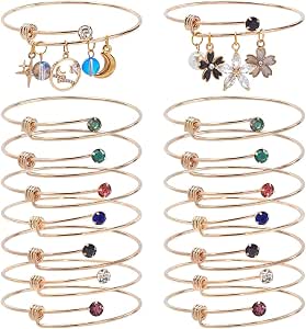 Amazon.com: SUNNYCLUE 14Pcs 7 Colors Adjustable Wire Bangles Expandable ...