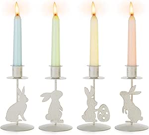 Amazon.com: Sziqiqi Bunny Candlestick Holder for Easter Decorations ...