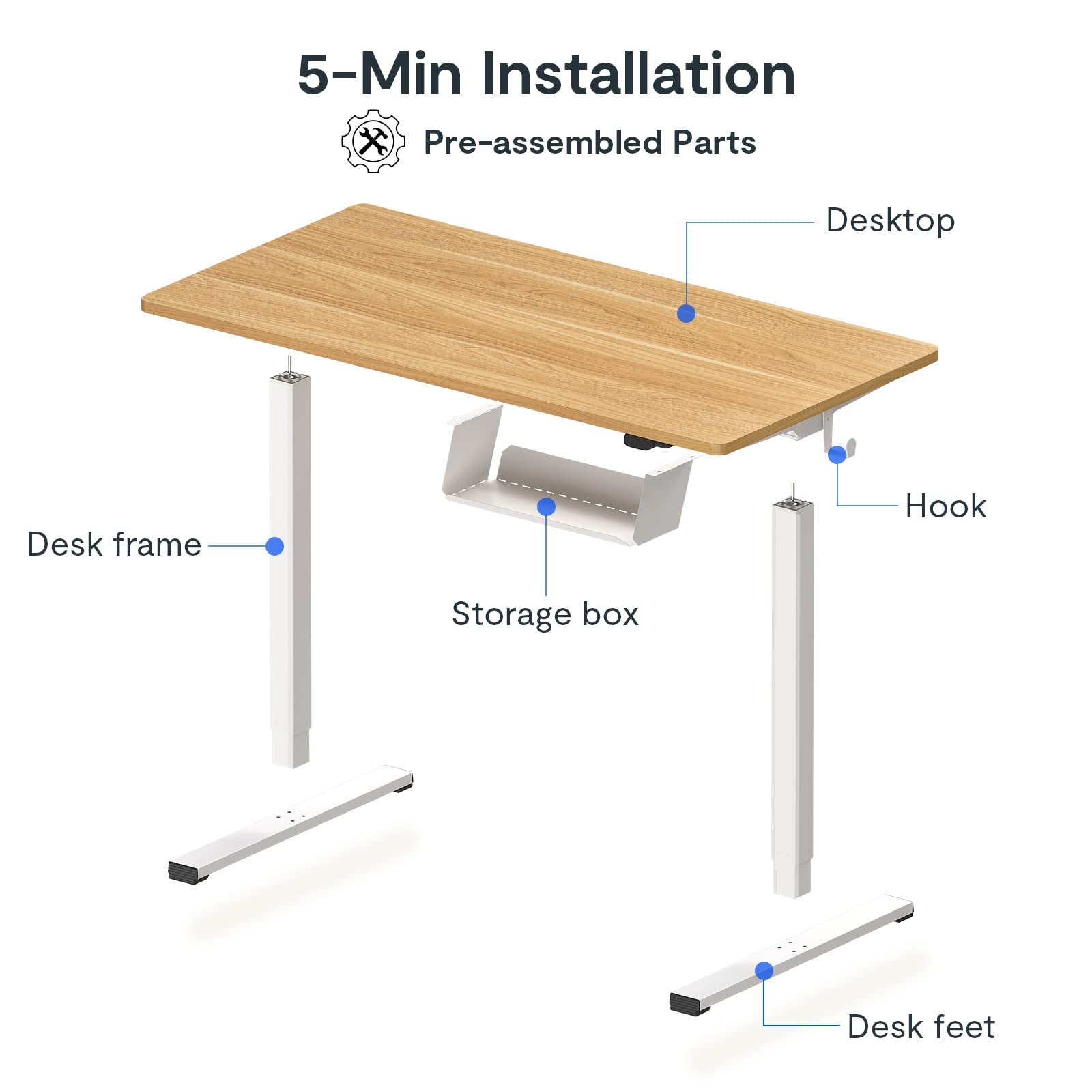 Snapklik.com : FLEXISPOT Adjustable Height Desk 40 X 24 Inches Whole ...
