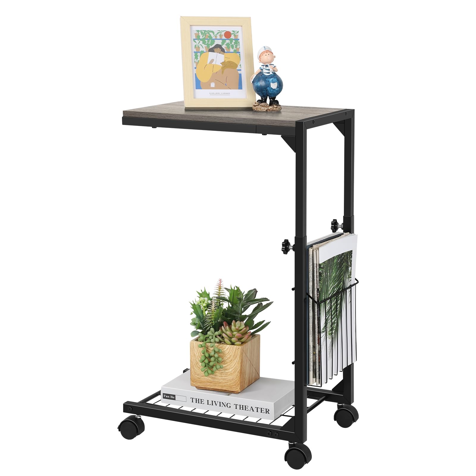 Snapklik.com : BTY C Shaped Side Table Adjustable Height End Table For ...