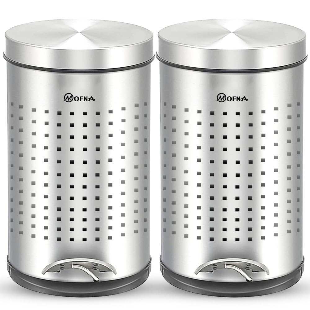 mofna Stainless Steel Pedal Dustbin, Foot Operated Dustbin, Trashcan ...