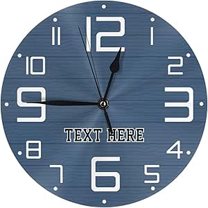 Amazon.com: Custom Navy Wooden Wall Clock Personalized Wall Clocks with ...