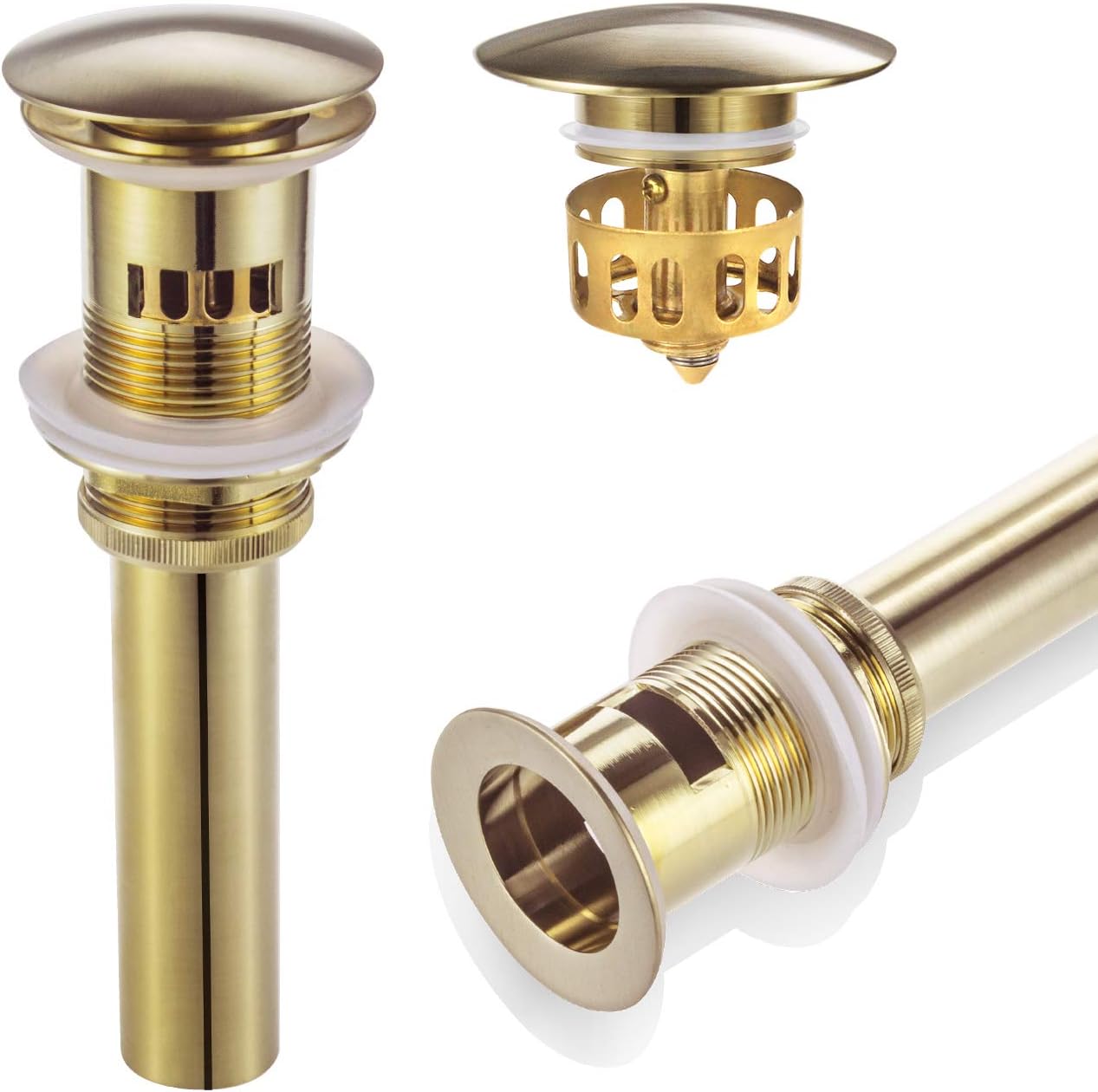 KOKOSIRI Bathroom Sink Drain with Strainer Basket, Faucet Vessel Vanity ...