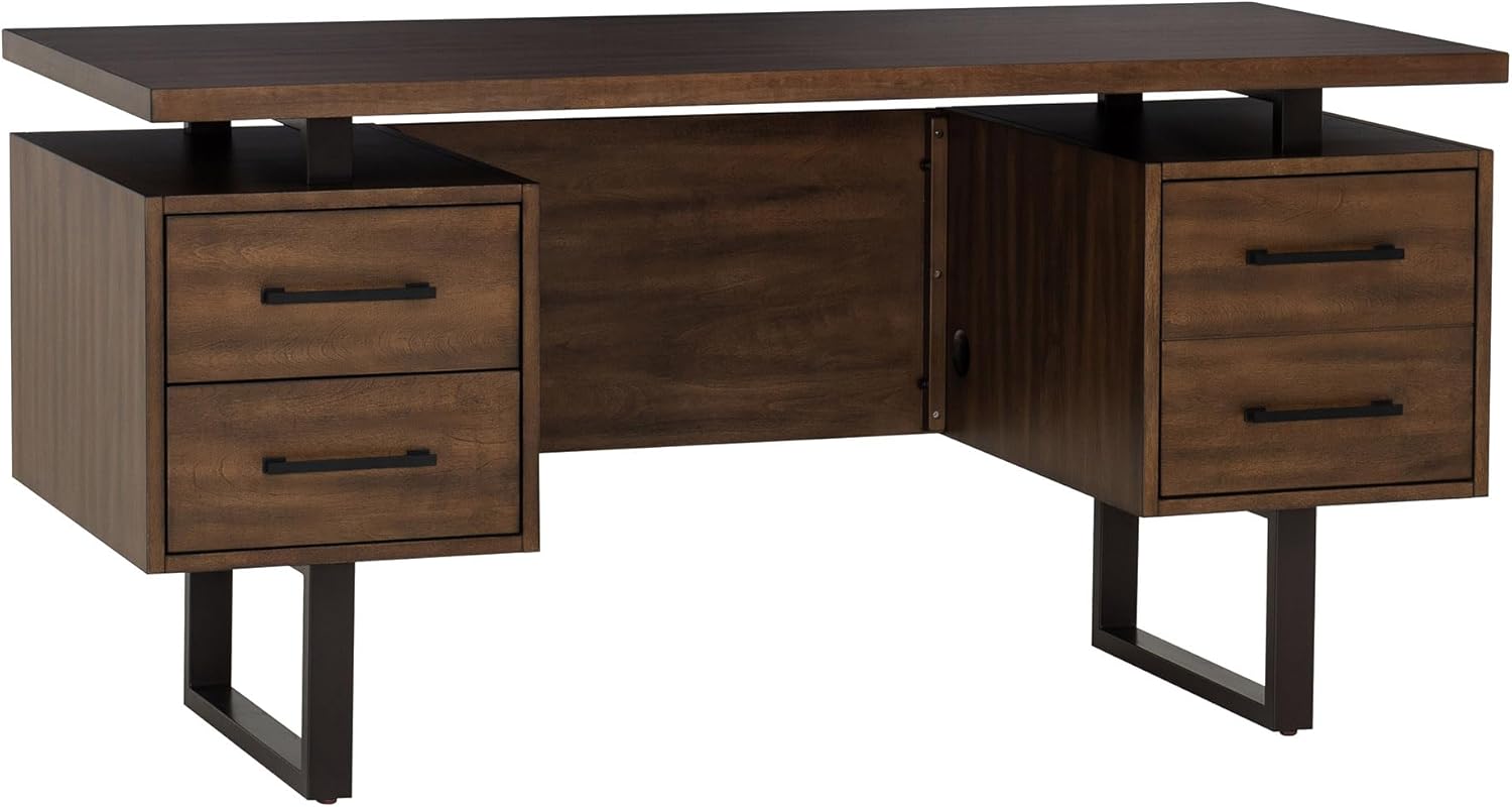 Amazon.com: Sunjoy Computer Desk, 60 Inch Milano Floating Pedestal Desk ...