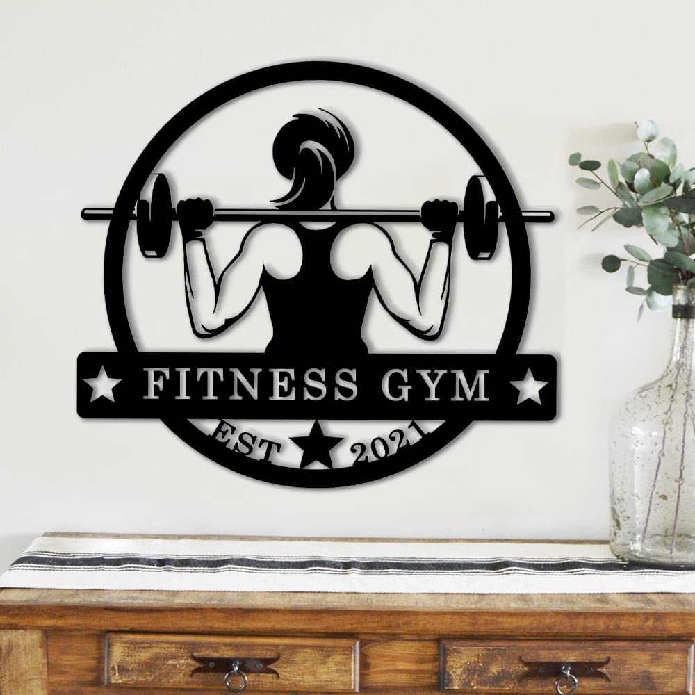 Cool Home Gym Signs Personalized Family Name Home Gym Kettlebell And