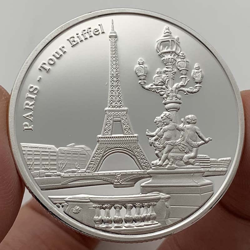 Buy France Paris Love Eiffel Tower Silver Plated Medal 1900 World Expo ...